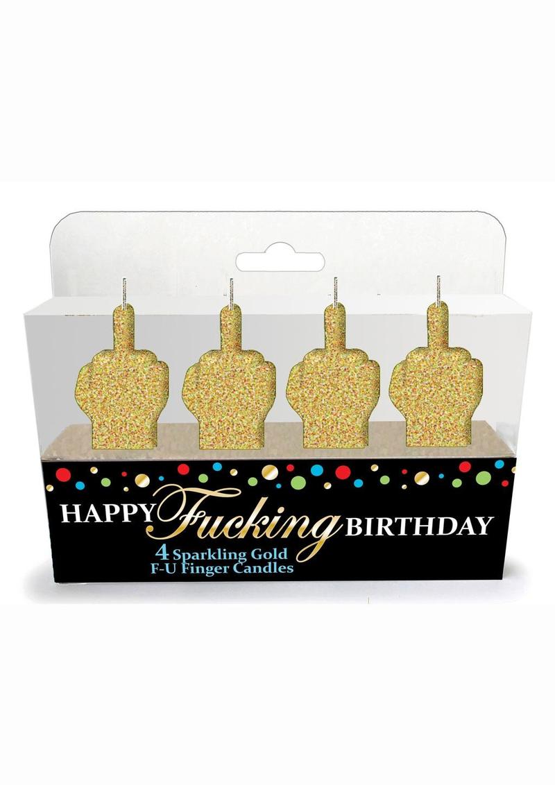 Happy F`n Birthday FU Candles (4 per set) - Gold from Cherry Pie Online